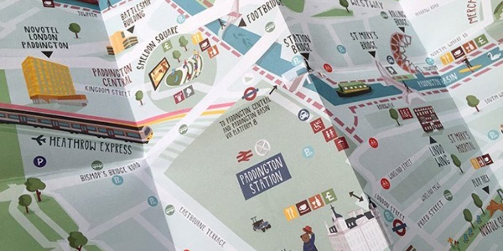 Illustrated Paddington London map | Paddington